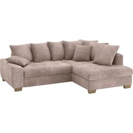 Ecksofa &raquo;Nikita II, L-Form, bis 140kg pro Sitzplatz belastbar&laquo; mit Kaltschaumpolsterung, wahlweise mit Bett und Bettkasten grau Dolce (100% Polyester)