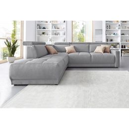 DOMO collection Ecksofa »Ava, moderne Sitzheftung mit toller Doppelnaht, komfortabel, L-Form« mit Ottomane, inkl. Federkern, wahlweise mit...