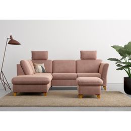Home Affaire Ecksofa &raquo;Trelleborg L-Form&laquo; wahlweise mit Bettfunktion und Bettkasten, inkl. Federkern-Polsterung rosa 95% Polyester, 5% Polyamid