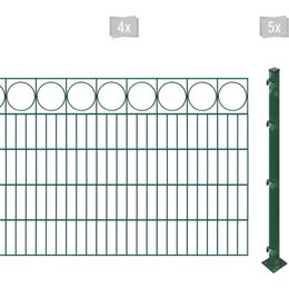 Arvotec Doppelstabmattenzaun &raquo;ESSENTIAL 100 zum Aufschrauben "Ring" mit Zierleiste&laquo; Zaunh&ouml;he 100 cm, Zaunl&auml;nge 2 - 60 m dunkelgr&uuml;n