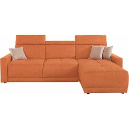 DOMO collection Ecksofa »Ava mit moderner Sitzheftung & toller Doppelnaht, komfortabel, L-Form« mit Recamiere, inkl. Federkern, wahlweise mit...