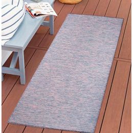 Carpet City Outdoorteppich &raquo;PALM 2778&laquo; rechteckig 5 mm H&ouml;he L&auml;ufer, Wetterfest & UV-best&auml;ndig, f&uuml;r Balkon, Terrasse, K&uuml;che, flach blau Polypropylen