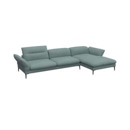 FLEXLUX Ecksofa »Salino, Funktionssofa mit Recamiere, Relaxsofa, Ecksofa« Sofa mit Arm- und Kopfteil-Verstellungen, Kaltschaum & Stahl-Wellen Sky Blue
