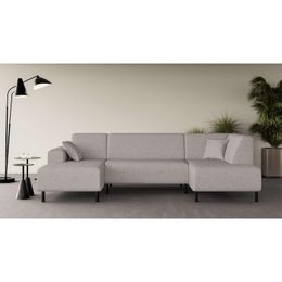 Home Affaire Wohnlandschaft &raquo;ARROS U-Form mit Wellenunterfederung, Ma&szlig;e B/T/H: 300/163/81 cm&laquo; incl. Zierkissen, mit Recamiere links/rechts bestellbar,