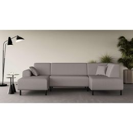 Home Affaire Wohnlandschaft &raquo;ARROS U-Form mit Wellenunterfederung, Ma&szlig;e B/T/H: 300/163/81 cm&laquo; incl. Zierkissen, mit Recamiere links/rechts bestellbar,