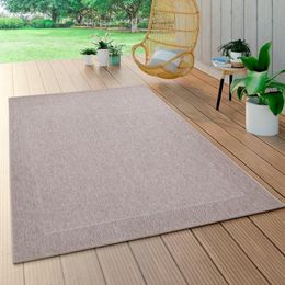 Paco Home Teppich &raquo;Waregem 621&laquo; rechteckig 4 mm H&ouml;he Flachgewebe, meliert, mit Bord&uuml;re, Outdoor geeignet, Wohnzimmer sand Obermaterial: 100%...