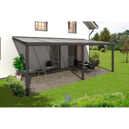 Skan Holz Terrassendach &raquo;Garda&laquo; BxT: 648x257 grau Aluminium, Polycarbonat (PC)