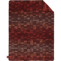 Ibena Wohndecke »Arica« im Kachel-Design, Kuscheldecke rotbraun/terrakotta/orange/dunkelrot Obermaterial: 58% Baumwolle, 35% Polyacryl, 7%...