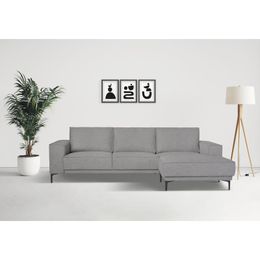 Places of Style Ecksofa »Polsterecke Oland, Struktur, Flachgewebe, Luxus-Microfaser, Boucle« L-Form, 280 cm, Wellenunterfederung, Skandi-Design,...