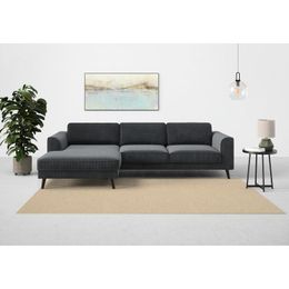 Trendmanufaktur Ecksofa &raquo;Lumber Jack, elegantes Designsofa, zeitlos modern, hoher Sitzkomfort&laquo; wahlweise mit Bettfunktion u. Bettkasten, L-Form grau 