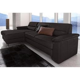 Sit & More SIT&MORE Ecksofa »Ascara L-Form« inklusive Boxspring/Federkern-Polsterung, wahlweise mit Bettfunktion schwarz