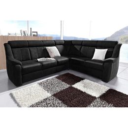 Sit & More SIT&MORE Ecksofa »Basel L-Form« wahlweise mit Relaxfunktion schwarz