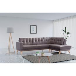 Sit & More SIT&MORE Ecksofa »Lavida L-Form« wahlweise mit Kippfunktion und Bettkasten hellgrau