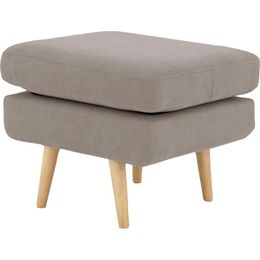 Home Affaire Hocker &raquo;Brest&laquo; grau Luxus-Microfaser Vintageoptik (100% Polyester);Luxus-Microfaser (100% Polyester);Struktur fein (100% Polyester)