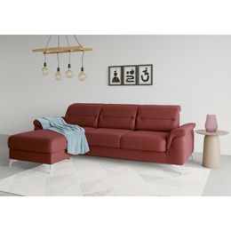 Sit & More sit&more Ecksofa &raquo;Sinatra L-Form&laquo; mit Recamiere, optinal mit Kopfteilverstellung und Armteilfunktion rot 100% Polyester