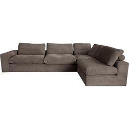 Alina Ecksofa »Sandy« mit losen Sitz und Rückenkissen, in modernem Cordstoff braungrau GCT 149