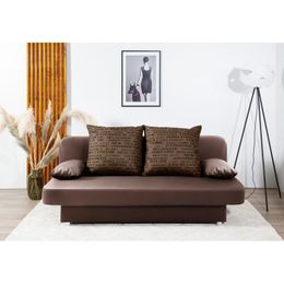 Collection AB Schlafsofa »Ulla inkl. Bettfunktion und Bettkasten« Schlafsofa, Bettfunktion, Bettkasten, inkl. Rückenkissen, Armlehnekissen braun