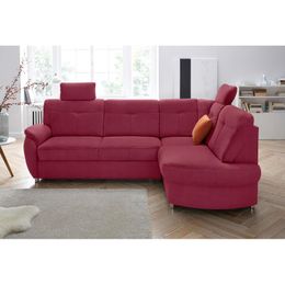 Sit & More SIT&MORE Ecksofa »Sonoma L-Form« wahlweise mit Bettfunktion und Bettkasten bordeaux