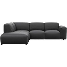 FLEXLUX Ecksofa »Lucera, super bequem durch hochwertigen Sitzaufbau mit Kaltschaum« modern & anschmiegsam, L-Form, Designsofa Deep Black
