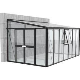 Vitavia Anlehngew&auml;chshaus &raquo;H_elena 11900&laquo; Alu-Profile, 3 mm Sicherheitsglas, Dach 10 mm Hohlkammerplatten schwarz