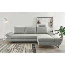 Inosign Schlafsofa »City/Giron« komfortable Bettfunktion (Liegefläche 245 x 138 cm), sowie Bettkasten silberfarben