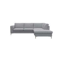 FLEXLUX Ecksofa &raquo;Fiore, L-Form&laquo; breite Armlehnen, F&uuml;&szlig;e Alu/Eiche, B/T 241/225 cm, Kaltschaum im Sitz grau 100% Polyester