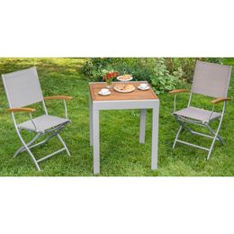 Merxx Gartentisch »Balkonauszieh-tisch« 65x130 cm beige/silber
