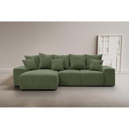 WERK2 Ecksofa »Riwa, modernes Sofa zum Kuscheln und Entspannen, Breite 300cm, L-Form« Trendiges Ecksofa mit vielen Kissen, Schlaffunktion &...