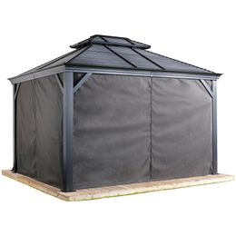 Sojag Pavillonseitenteil passend f&uuml;r Pavillon Messina/Mykonos 10x14 grau Polyester