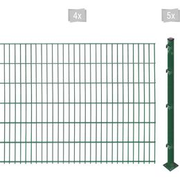 Arvotec Doppelstabmattenzaun &raquo;ESSENTIAL 123 zum Aufschrauben&laquo; Zaunh&ouml;he 123 cm, Zaunl&auml;nge 2 - 60 m gr&uuml;n Kunststoff, Stahl