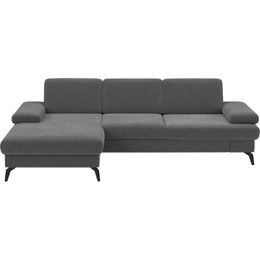 Sit & More sit&more Ecksofa &raquo;Morris L-Form, inkl. Sitztiefenverstellung&laquo; wahlweise mit Armteilverstellung, Bettfunktion & Bettkasten grau 100% Polyester