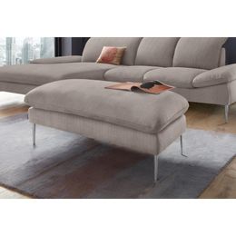 W.Schillig Hocker &raquo;enjoy&MORE&laquo; F&uuml;&szlig;e Chrom gl&auml;nzend, Breite 106 cm grau Chenille-Flachgewebe R66 (85% Polyester, 15% Nylon);Longlife Xtra-Leder Z59: 