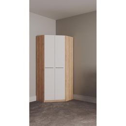 Priess Eckkleiderschrank &raquo;Barcelona Kleiderschrank Eckl&ouml;sung Raumwunder&laquo; in 2 Tiefen Schrank Eckschrank Garderobe eichefarben artisan/wei&szlig;