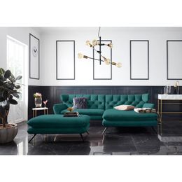 3C CANDY Ecksofa »Beatrice Designsofa in moderner Retrooptik, bequem und extravagant« mit Rückensteppung im Rautenmuster, Ohrenbacken Optik, L-Form...