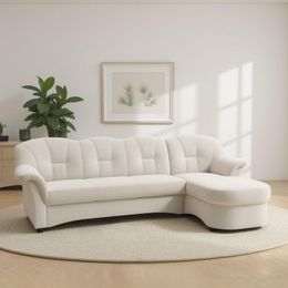 DOMO collection Ecksofa »Flores Schlafsofa, B/T/H: 233/142/86 cm, L-Form« wahlweise mit Bettfunktion, wahlweise mit Federkern, auch in Leder creme 0