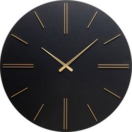 KARE DESIGN Wanduhr »Wanduhr Luca Schwarz Ø70cm« goldfarben