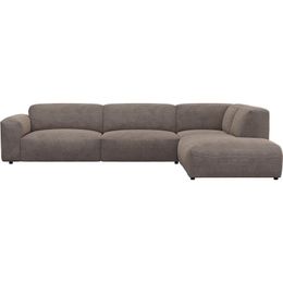 FLEXLUX Ecksofa »Lucera, super bequem durch hochwertigen Sitzaufbau mit Kaltschaum« modern & anschmiegsam, L-Form, Designsofa Taupe Brown