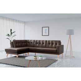 Sit & More SIT&MORE Ecksofa »Lavida L-Form« wahlweise mit Kippfunktion und Bettkasten anthrazit