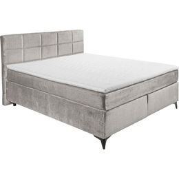 ED EXCITING DESIGN Boxspringbett &raquo;Navarra&laquo; wahlweise mit Matratze silber 100% Polyester