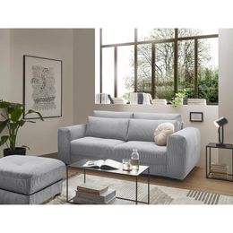 ED EXCITING DESIGN 2-Sitzer »Barura« Big-Sofa mit 2 Nierenkissen hellgrau 0