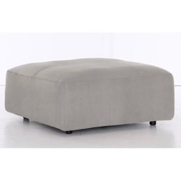 Musterring Hocker &raquo;LUCIA&laquo; silber Flachgewebe VALMONT (60% Baumwolle/40% Leinen);Leder PURO, pigmentiertes Leder;Microfaser CRONA (100% Polyester);Flachgewebe 