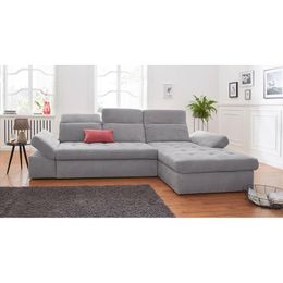 Sit & More SIT&MORE Ecksofa »Stardust L-Form« wahlweise mit Bettfunktion und Bettkasten silber