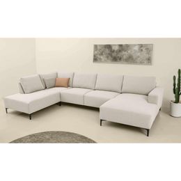 Home Affaire Wohnlandschaft »Tournon U-Form, XXL Sofa, Breite 333 cm, Webstoff, Chenille« Designsofa im nordischen Stil, Wellenunterfederung,...