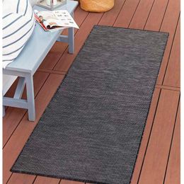 Carpet City Outdoorteppich &raquo;PALM 2778&laquo; rechteckig 5 mm H&ouml;he L&auml;ufer, Wetterfest & UV-best&auml;ndig, f&uuml;r Balkon, Terrasse, K&uuml;che, flach schwarz Polypropylen