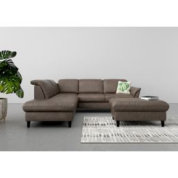 Sit & More SIT&MORE Ecksofa »Maggiore L-Form« wahlweise mit Kopfteilverstellung, Bettfunktion und Stauraum braun
