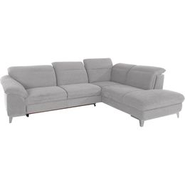COTTA Ecksofa &raquo;Teresa L-Form&laquo; mit Kopfteilverstellung, wahlweise mit Bettfunktion grau Chenille (90% Polyester; 10% Polyamid );Struktur (100% 