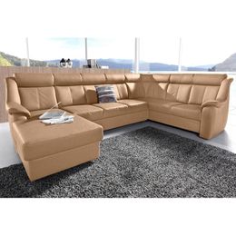 Sit & More sit&more Wohnlandschaft &raquo;Basel U-Form&laquo; wahlweise mit Relaxfunktion braun Luxus-Microfaser Altara Nubuck (100% Polyester);Kunstleder SOFTLUX ;