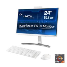 CSL All-in-One PC »Unity U24B-AMD / 5650GE / 1000 GB / 16 GB RAM / Win 11« weiß Integrierte Webcam und kabelloses Tastatur/Maus-Set: Perfekt für...