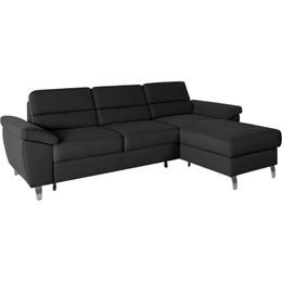 Sit & More SIT&MORE Ecksofa »Sorano L-Form« wahlweise mit Bettfunktion und Bettkasten schwarz