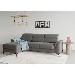 Sit & More SIT&MORE Ecksofa »Sinatra L-Form« mit Recamiere, optional mit Kopfteilverstellung und Armteilfunktion grau